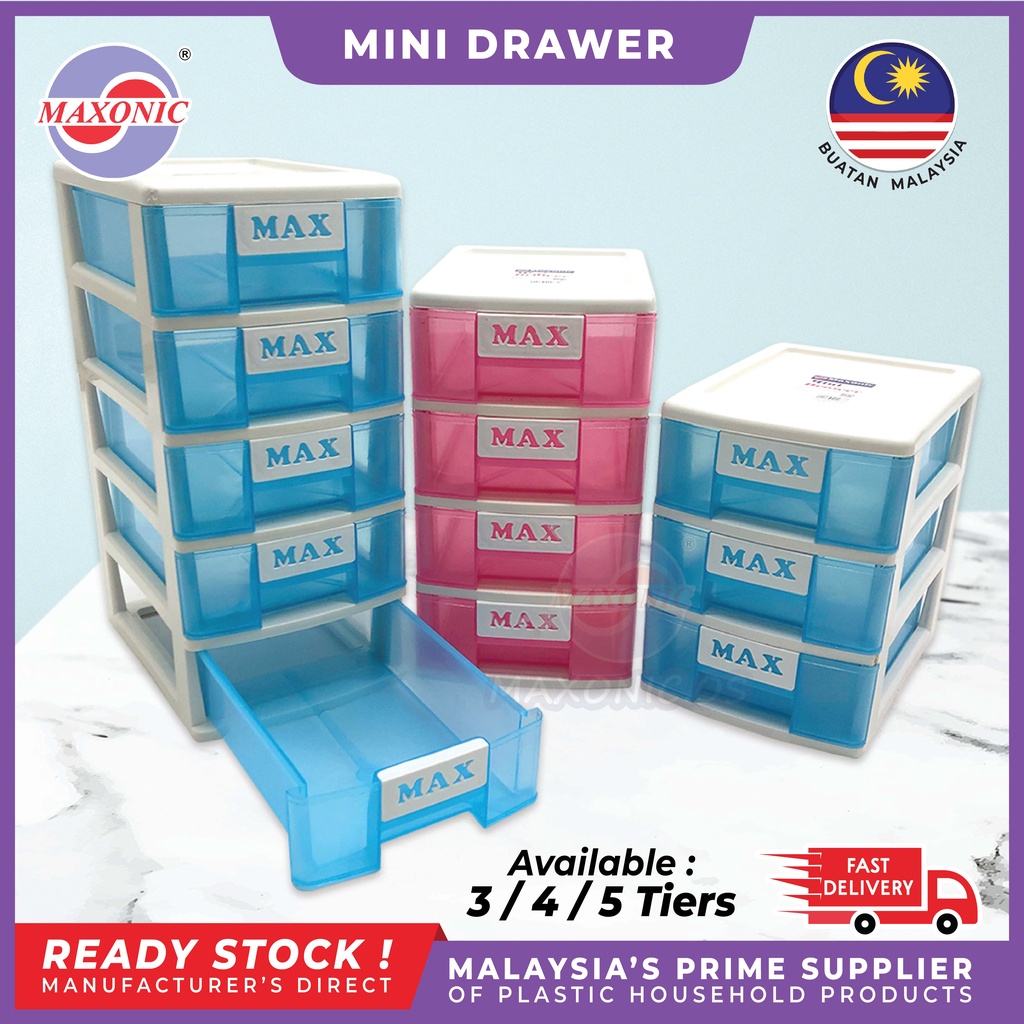 MAXONIC 3/4/5 TIER MINI DRAWER STORAGE | ACCESSORIES DRAWER ...