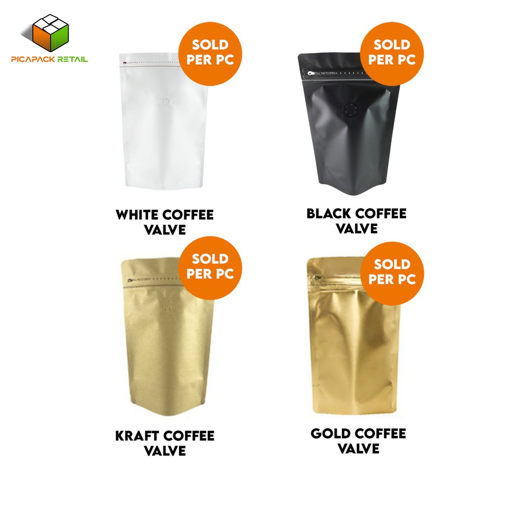 1pc Coffee Stand up Pouch in Pull Tab with Degassing Valve Airway Vent ...