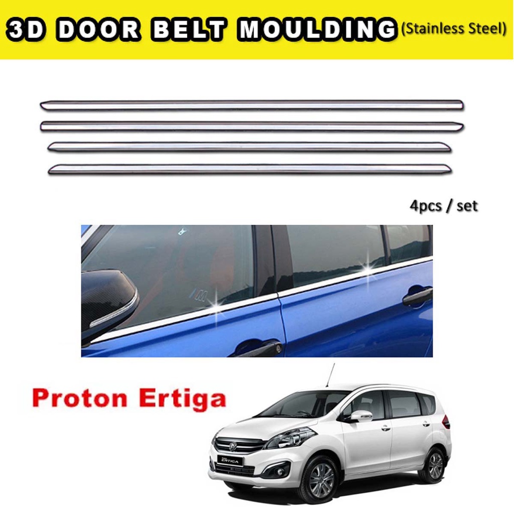 Proton Ertiga Window Trim Chrome Lining / Door Belt Moulding (4pcs ...