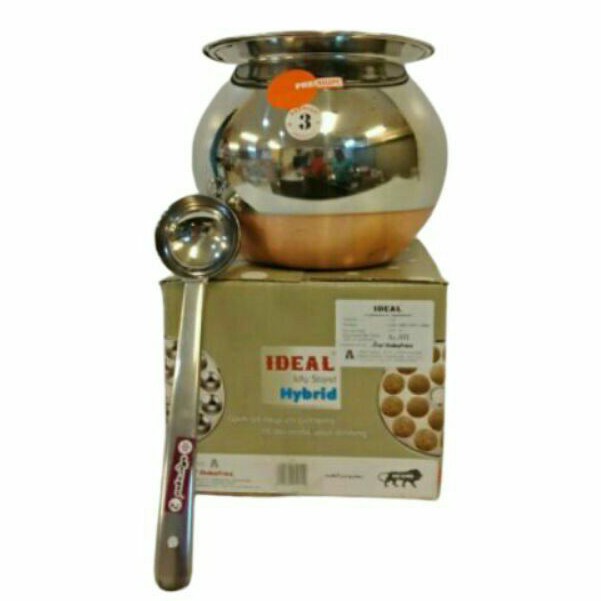 Stainless Steel Pongal Pannai/Pots With Copper Base+Free Scoop Ladle ...