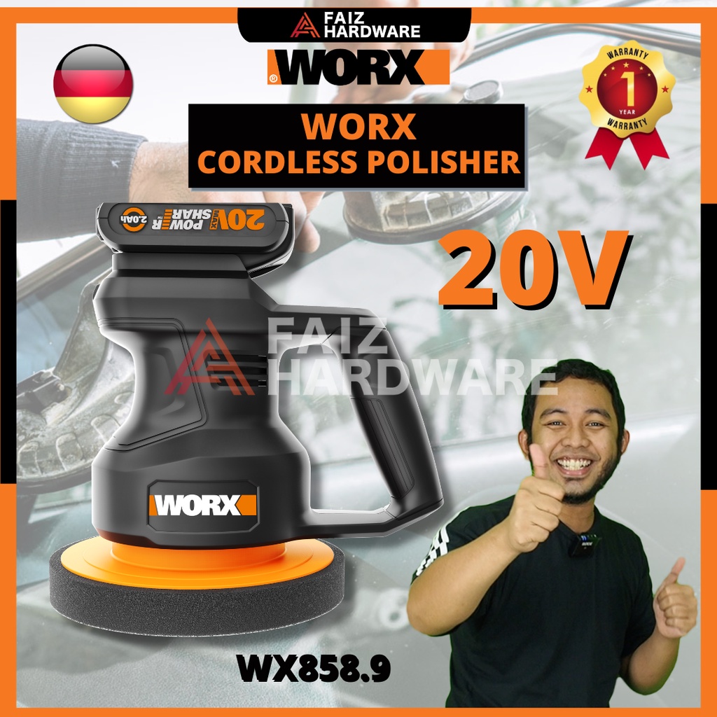 WX858.9 - Worx Electric Polisher - Mesin polish kereta tanpa wayar ...