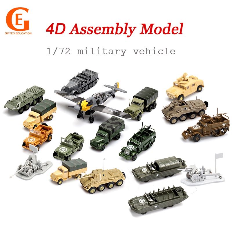 1/72 4D Assembled Military Vehicle Model Cougar M3A1 Armored Car Willis ...