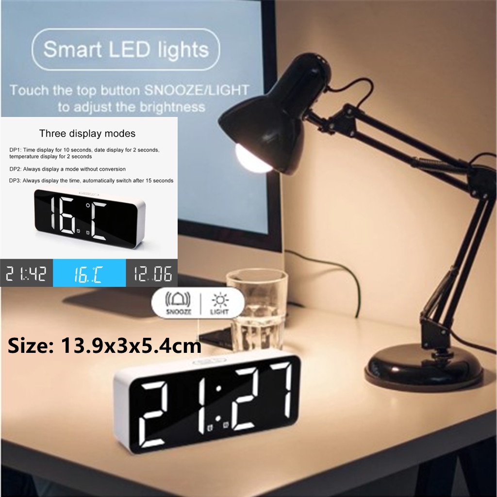 Digital Clock, Large LED Digital Wall Clock, 12/ Digital Alarm Clock ...