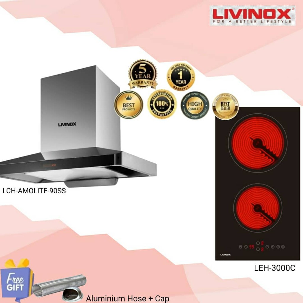 (LIVINOX) LCH- AMOLITE - 90B Multifunction Cooker Hood + (LIVINOX) LEH ...