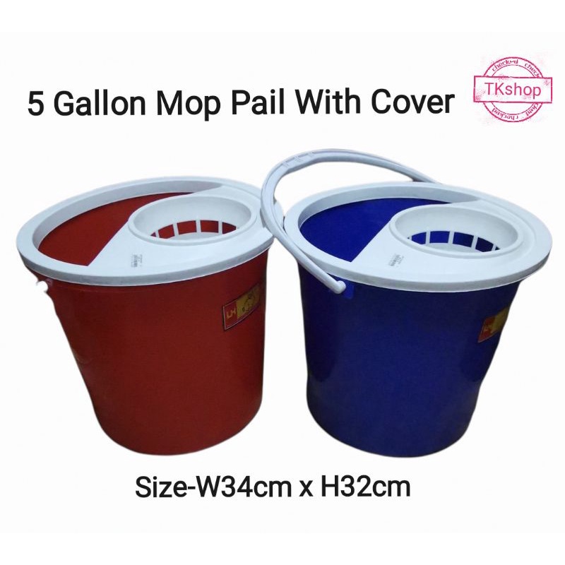 5 Gallon Mop Pail With Cover / Baldi Mop Dengan Penutup | Shopee Malaysia