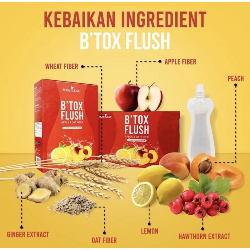 B’TOX FLUSH APPLE & OAT FIBER | Shopee Malaysia