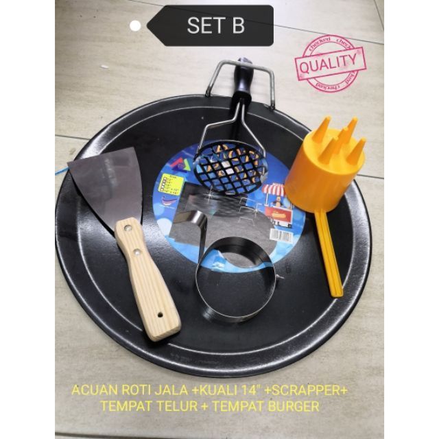 ACUAN ROTI JALA +KUALI +SCRAPPER +TEMPAT BURGER＋TEMPAT TELUR KUIH RAYA ...