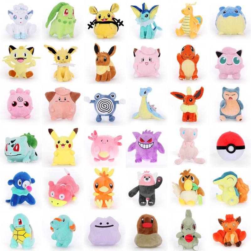 8" 20-25CM Pokemon Plush Dolls Soft Toys Games Pikachu Squirtle Golduck ...