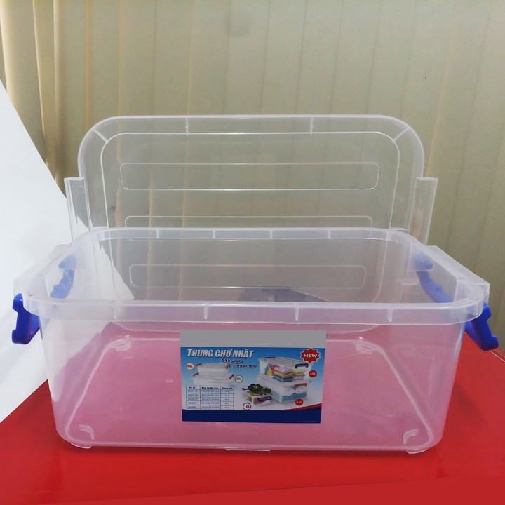 Set of 5 plastic containers, 10 liter transparent plastic storage box ...