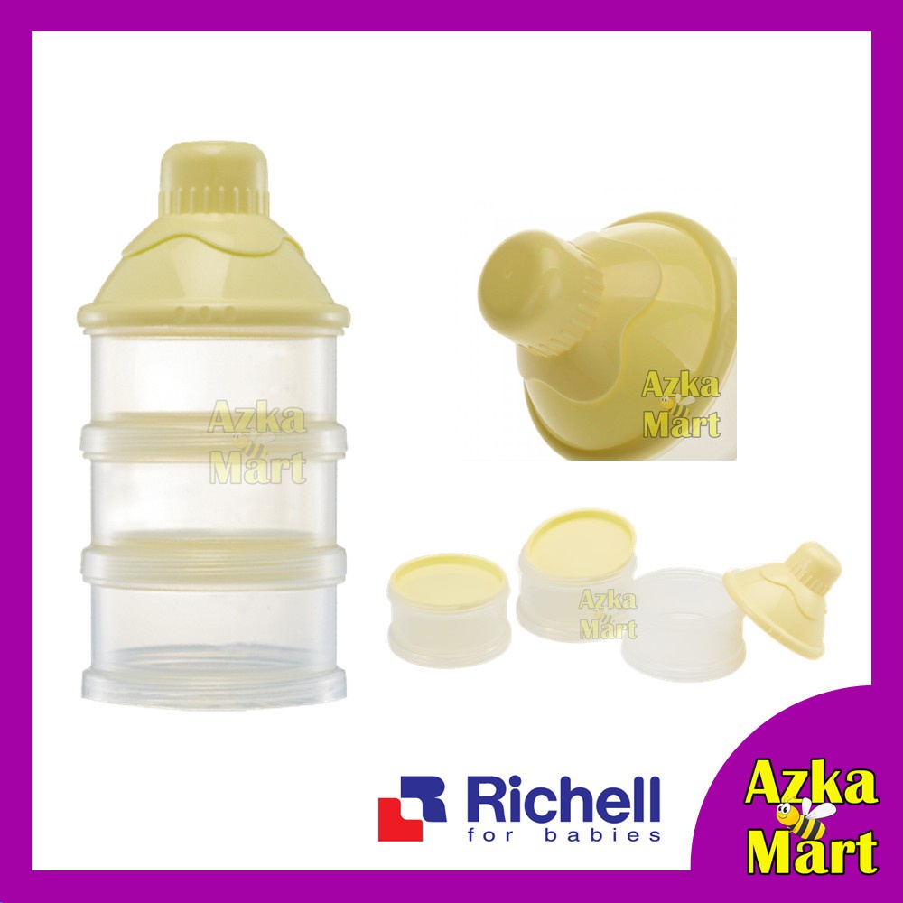 Richell 3 Layer Milk Powder Container / Dispenser ( Yellow ) | Shopee Malaysia