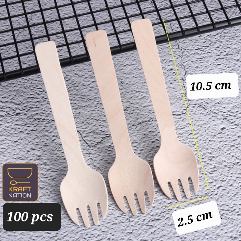[ECO] 100pcs Disposable natural wooden mini spork/spoon/shovel ...