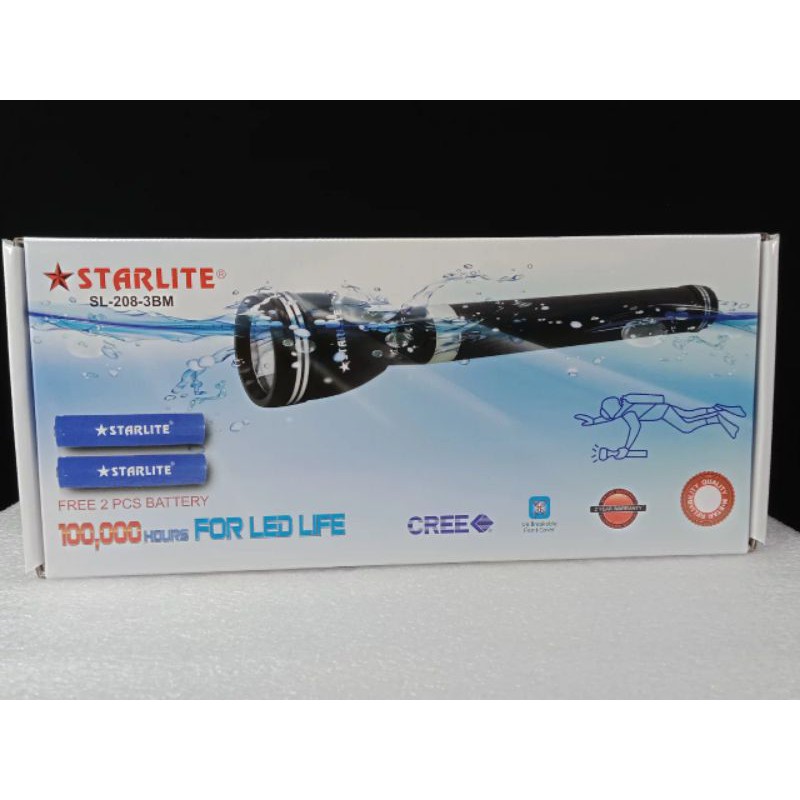 STARLITE rechargeable flashlight (SL-208-3BM) | Shopee Malaysia