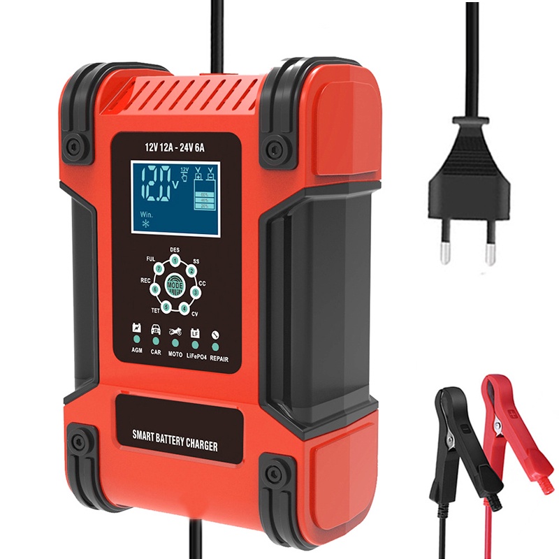 12V/24V 12A Universal Car Battery Starter Automotive Battery Charger ...