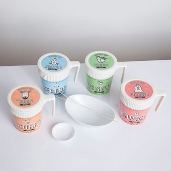 Claytan Ceramic Noodle Mug with Lid 4 Designs (Microwave Safe) | Shopee ...