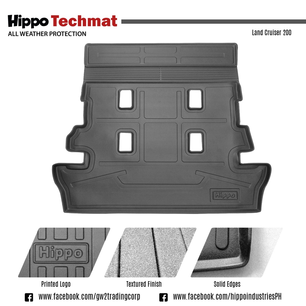 Toyota LC200 Land Cruiser / Lexus LX570-450D Cargo Tray - Hippo Techmat ...