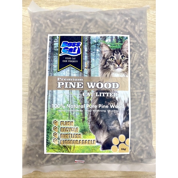 Boss Cat Premium Pine Wood Cat Litter 5kg | Shopee Malaysia