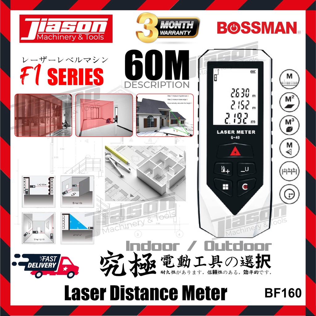 BOSSMAN BF160 60M Laser Distance Meter | Shopee Malaysia