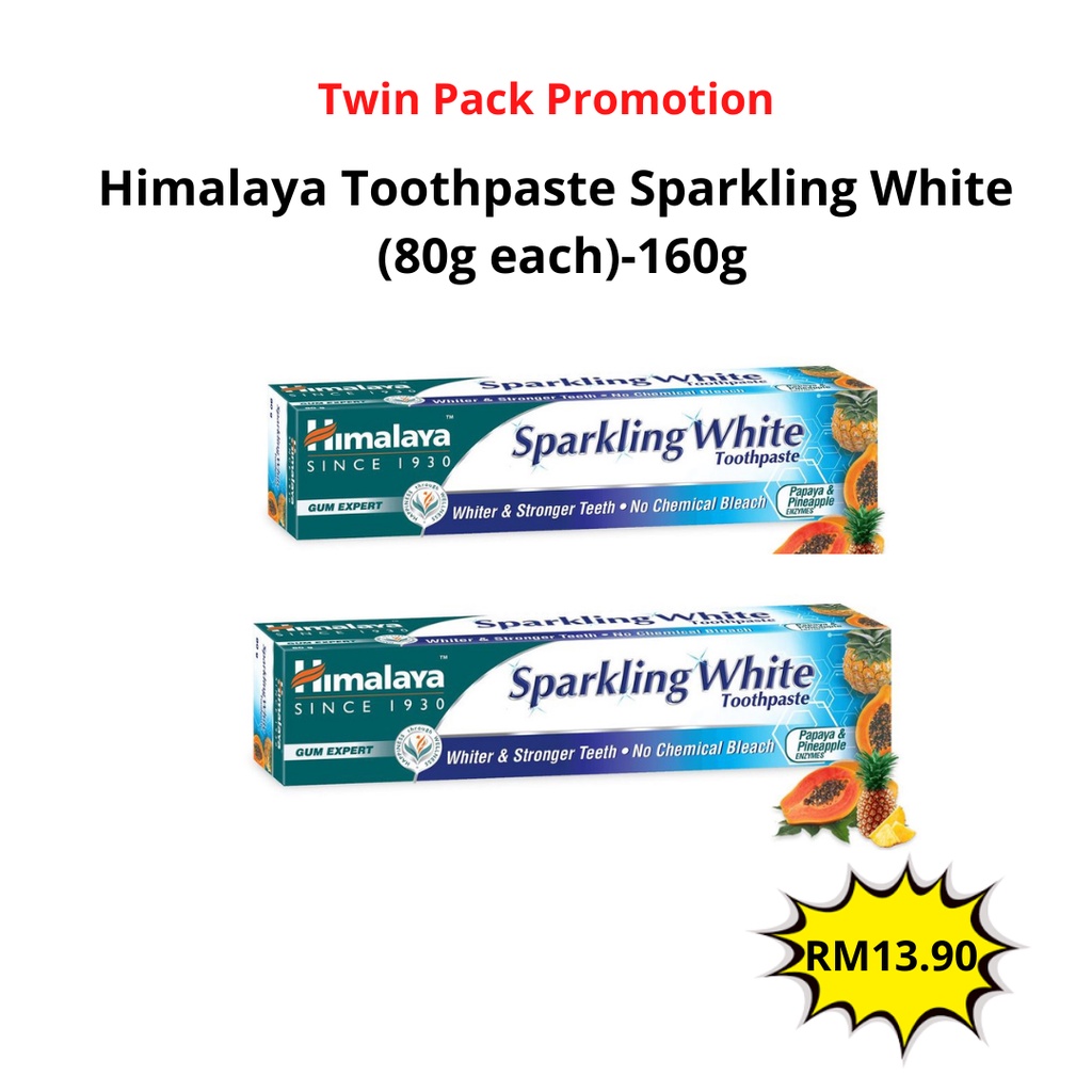 (Twin Pack Promotion) Himalaya - Sparkling White Toothpaste- 80 G ...