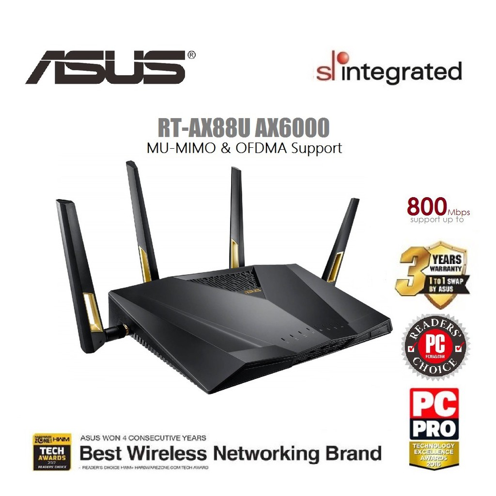 ASUS RT-AX88U AX6000 Dual Band WiFi 6 (802.11ax) ROUTERMU-MIMO and ...