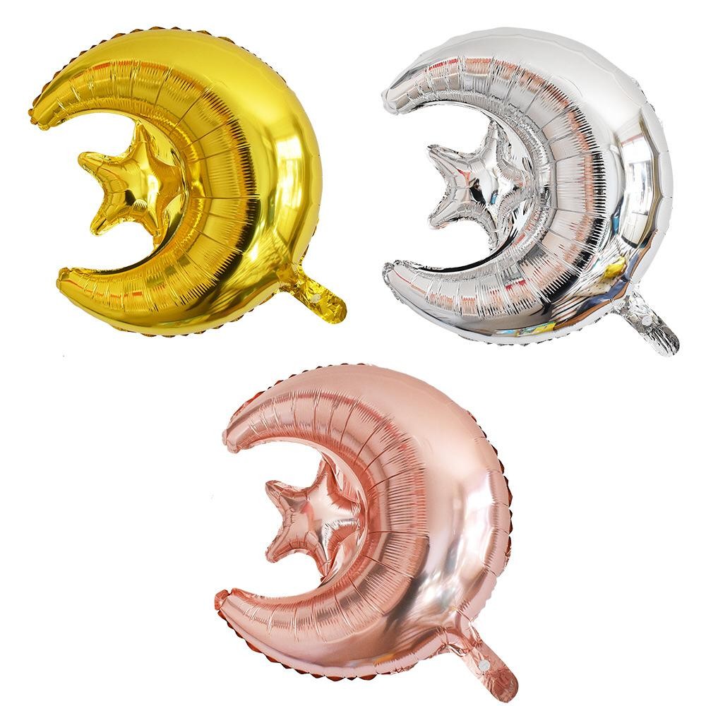 Hari Raya Wall Decoration Foil Balloon Moon Star Muslim party ...