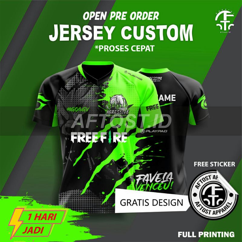 Latest Free Fire Gaming Jersey Can Custom Can Change The Free Nick Name ...
