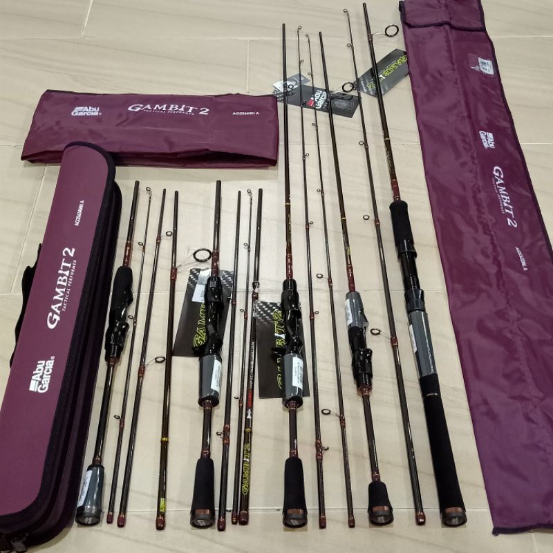ABU GARCIA GAMBIT 2 FISHING ROD ..Spining Dan Bc(pos packing dalam pvc ...