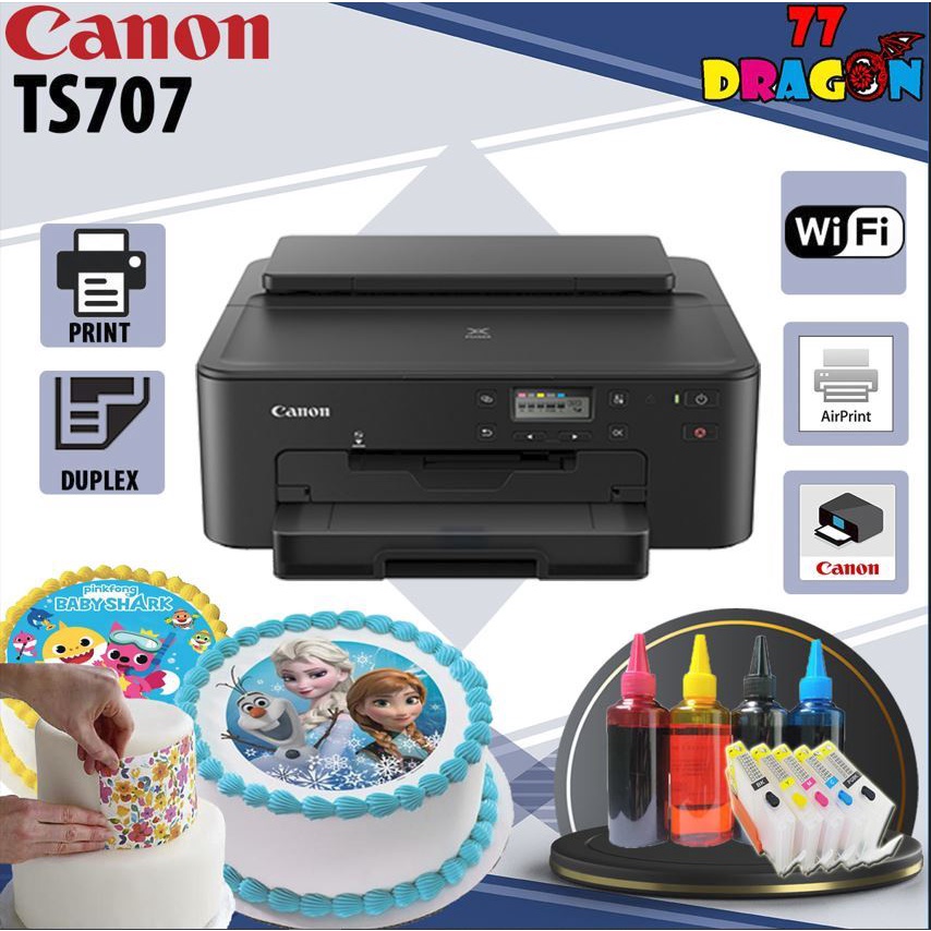 ( EDIBLE PRINTER ) CANON PIXMA TS707A Wireless Printer With Empty ...