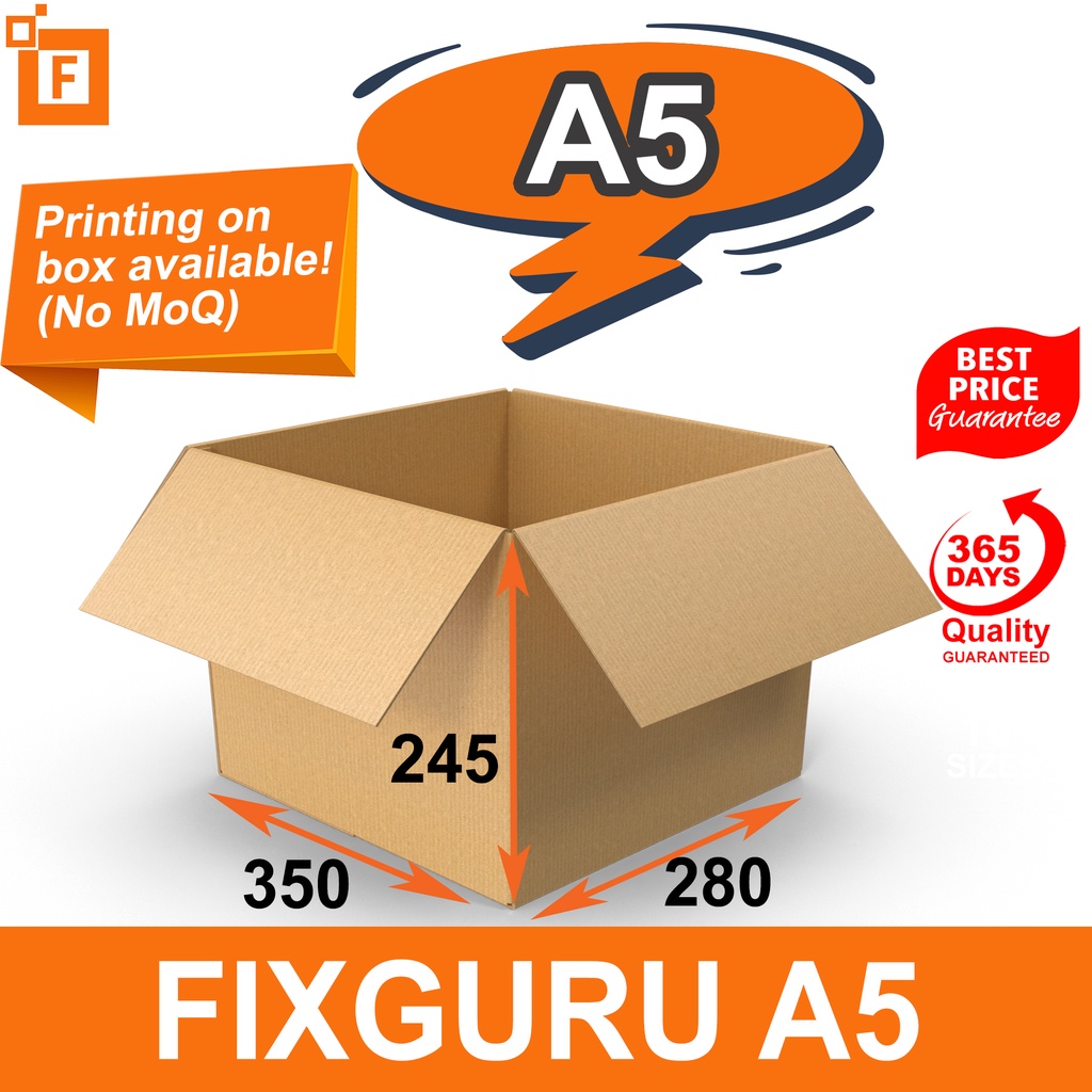 Fixguru A5 Carton box 35 X 28 X 24.5cm. Medium Big Boxes. Big Box ...