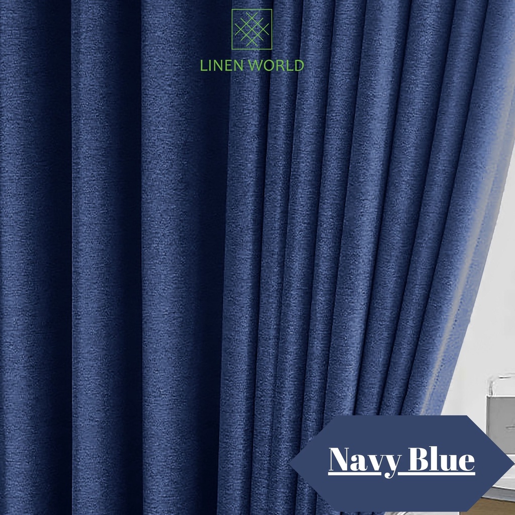 15.7 LTD|Langsir Tingkap Rumah READY STOCK warna Navy blue | Shopee ...