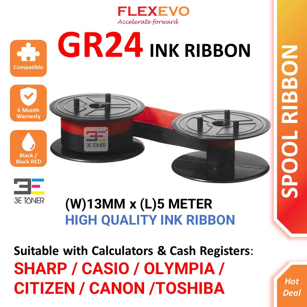 GROUP 24 GR24 Ink Spool GR-24 Ribbon for Calculators & Cash Register ...