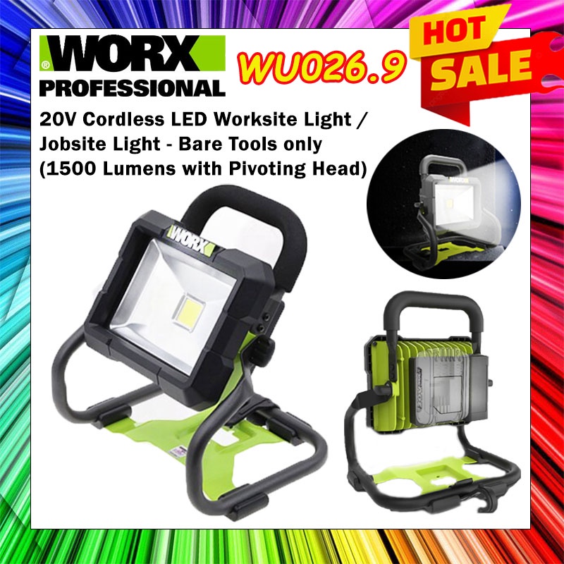 WORX WU026.9 20V Cordless LED Worksite Light / Jobsite Light - Bare ...
