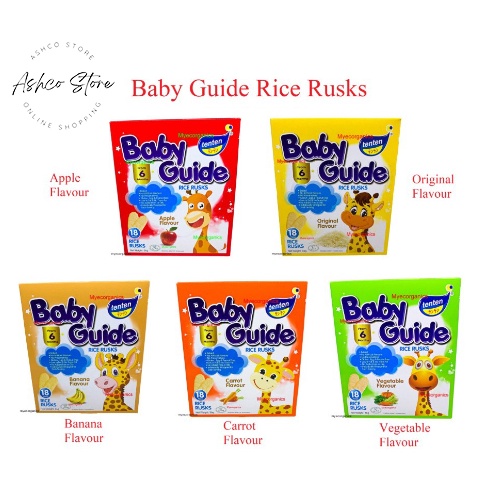 Tenten Baby Guide Rice Rusks 36G ( Original, Vegetable, Carrot, Banana ...
