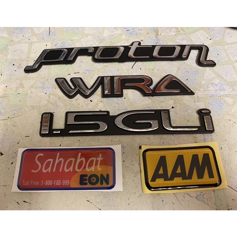 Emblem Proton wira 1.5gli sticker sahabat eon dan AAM mitsubishi wira ...