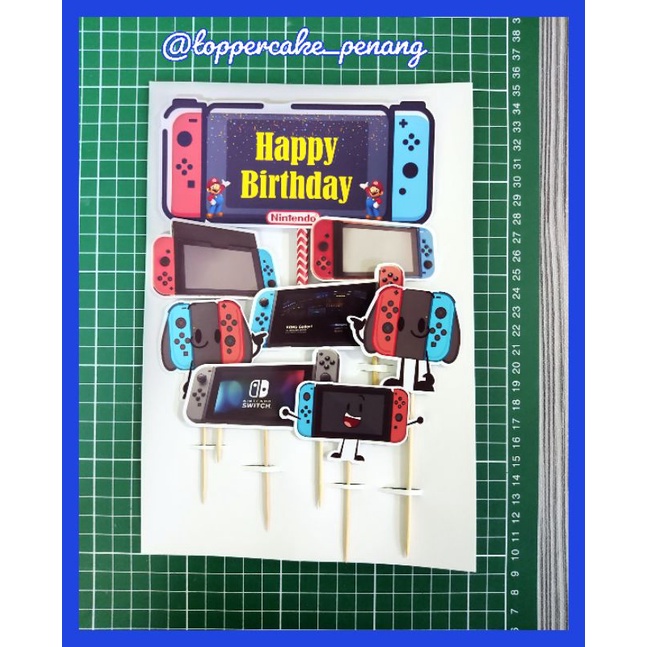 Nintendo Happy Birthday Decoration Set Cake Topper for Birthday Cake ...