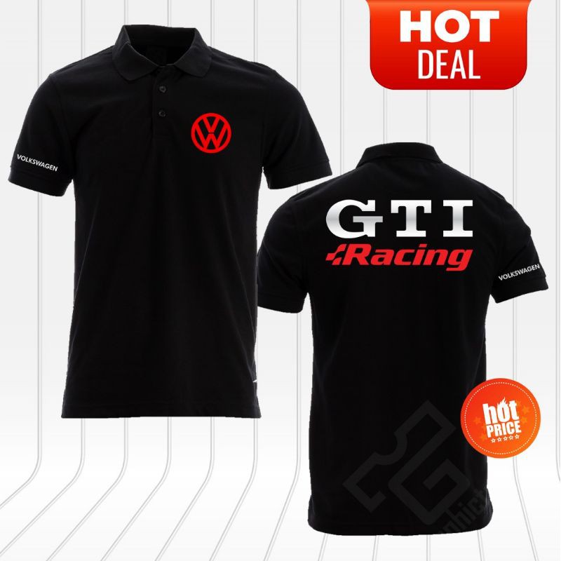Polo T Shirt Volkswagen GTI Racing Logo SS Short Sleeve Cotton Unisex ...