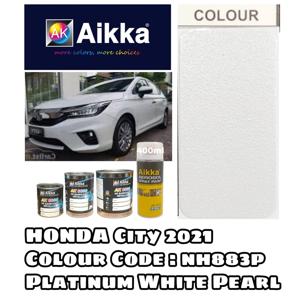 AIKKA Paint / HONDA CITY / NH883P PLATINUM WHITE PEARL / Touch Up Paint / DIY Cat Spray Tin ...