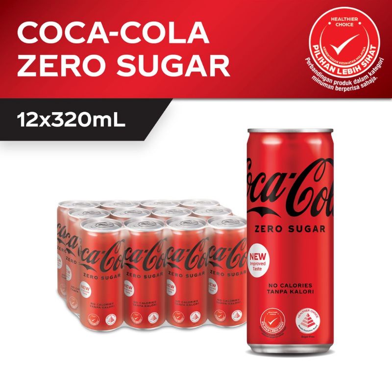 Coca Cola Zero Calories, No Sugar, Rasa Asli 12 x 320ml | Shopee Malaysia