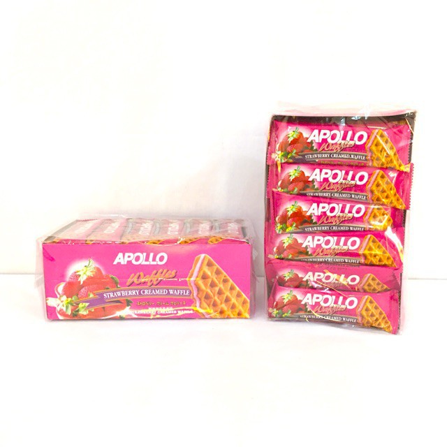 APOLLO Strawberry Creamed Waffle (18g x 36's) | Shopee Malaysia
