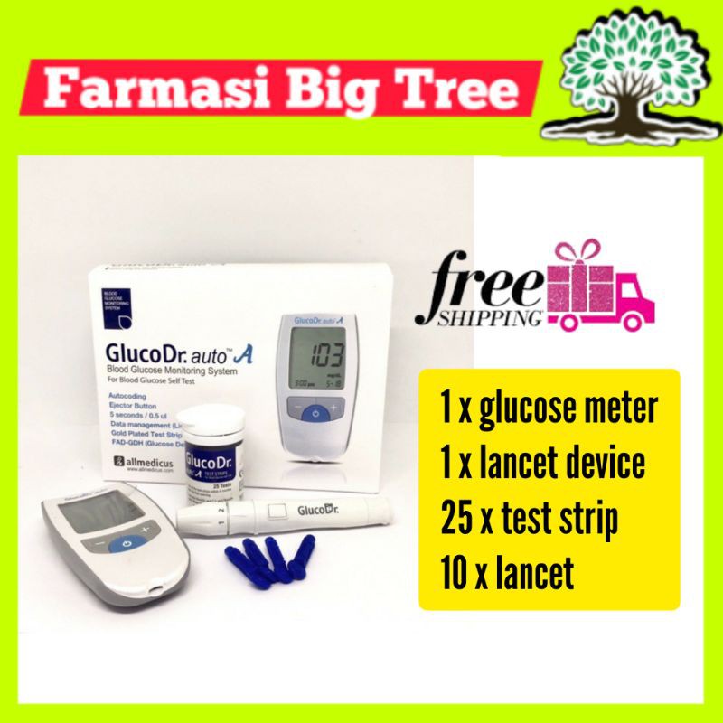 Gluco Dr. Auto A Blood Glucose Monitoring System (Glucometer) FREE 25 ...