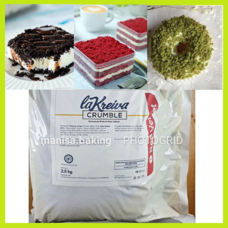 La KREIVA CRUMBLE 1 KG REPACK COOKIES CRUMBLE TOPPING DONUT REMAH ...
