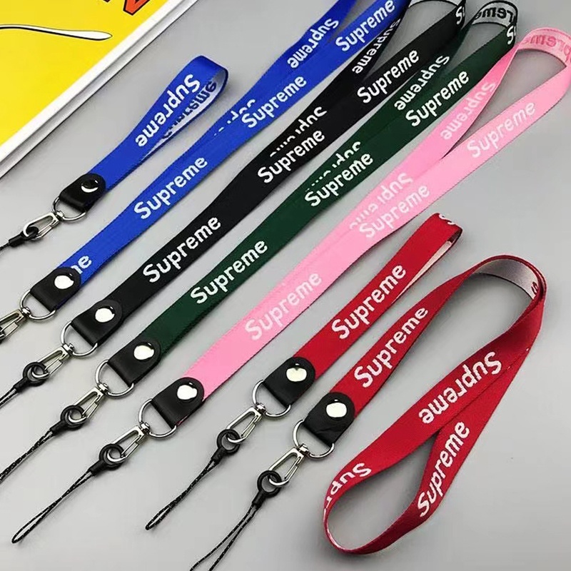 Long And Short Supreme Logo Lanyards Keychain Id Badge Holder ID Card ...