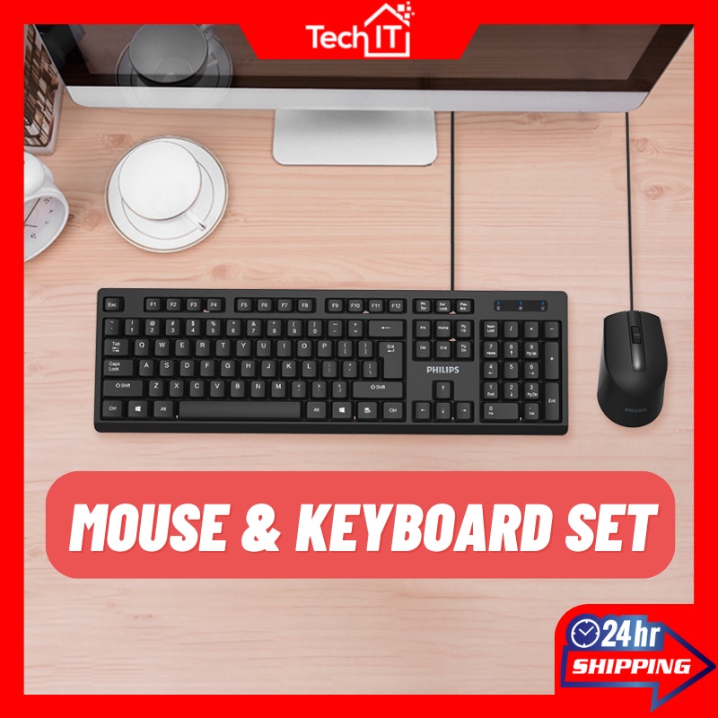 Philips Keyboard and Mouse Combo Set For PC Computer Office USB Wired ...