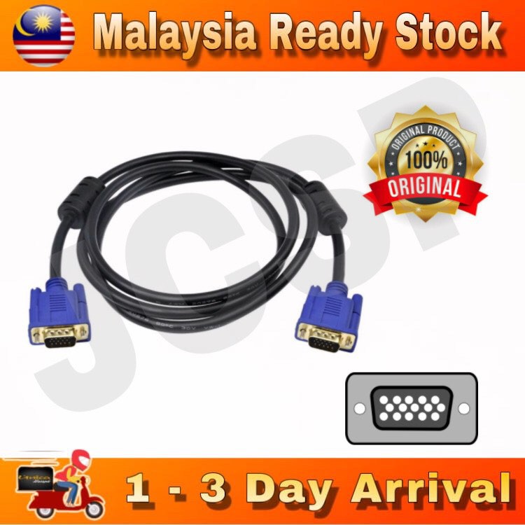 🔥Ready Stock🔥VGA / RGB 1.5m 3m 5m 15pin Male to Male Cable HDTV ...