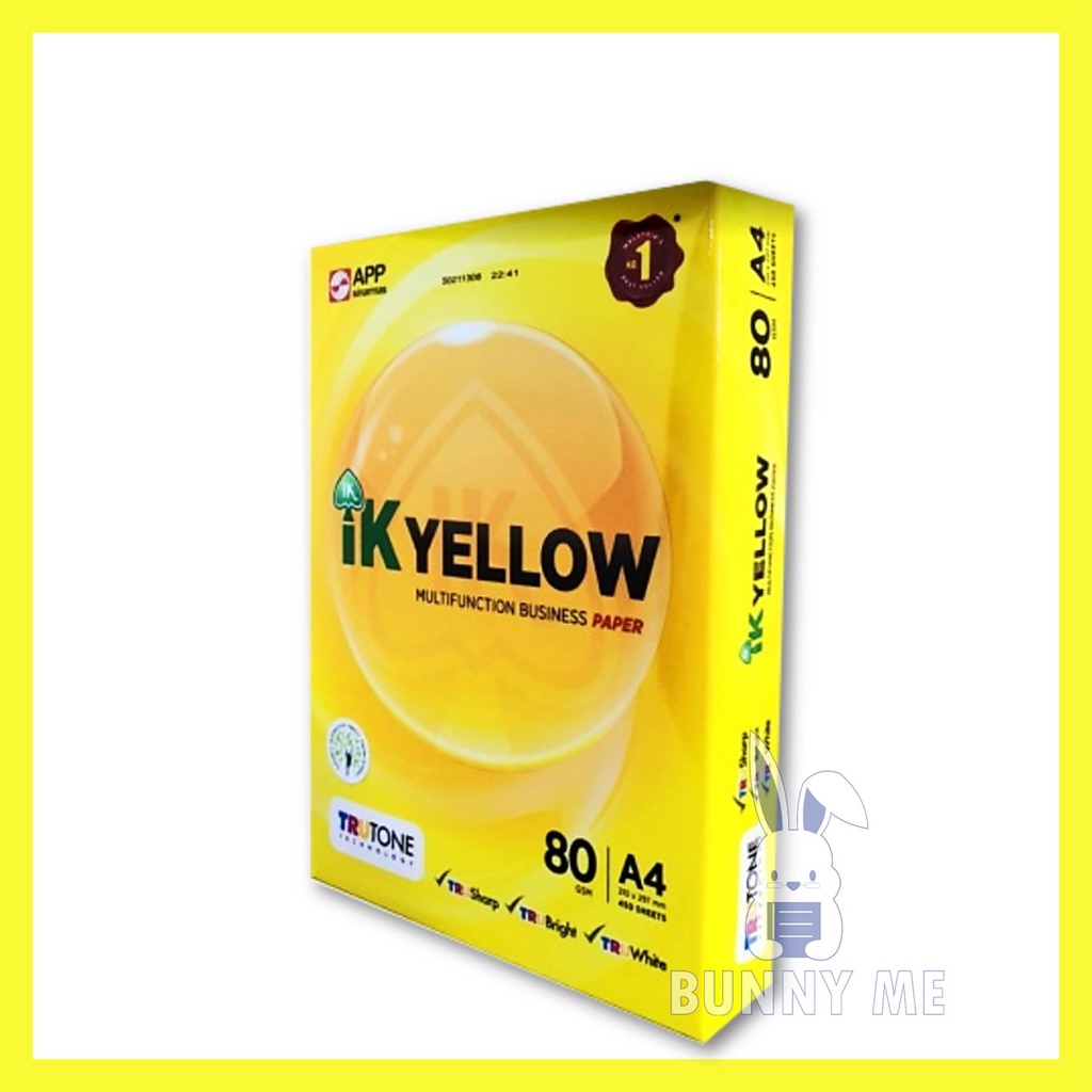 IK YELLOW A4 PAPER 70GSM/80GSM 450 SHEET/ PHOTOCOPY/ COPY PAPER | Shopee Malaysia