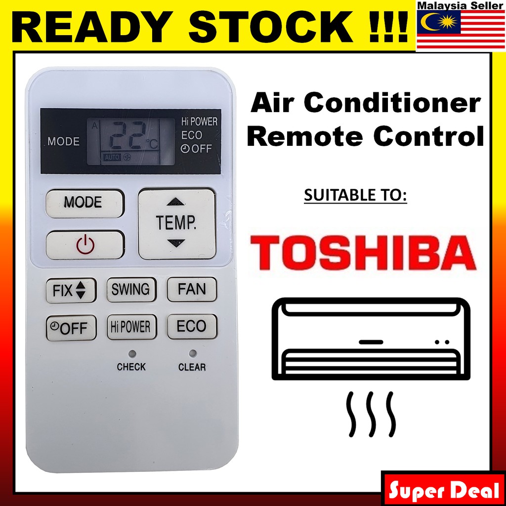 TOSHIBA Air Cond Aircon Aircond Air Conditioner Remote Control ...