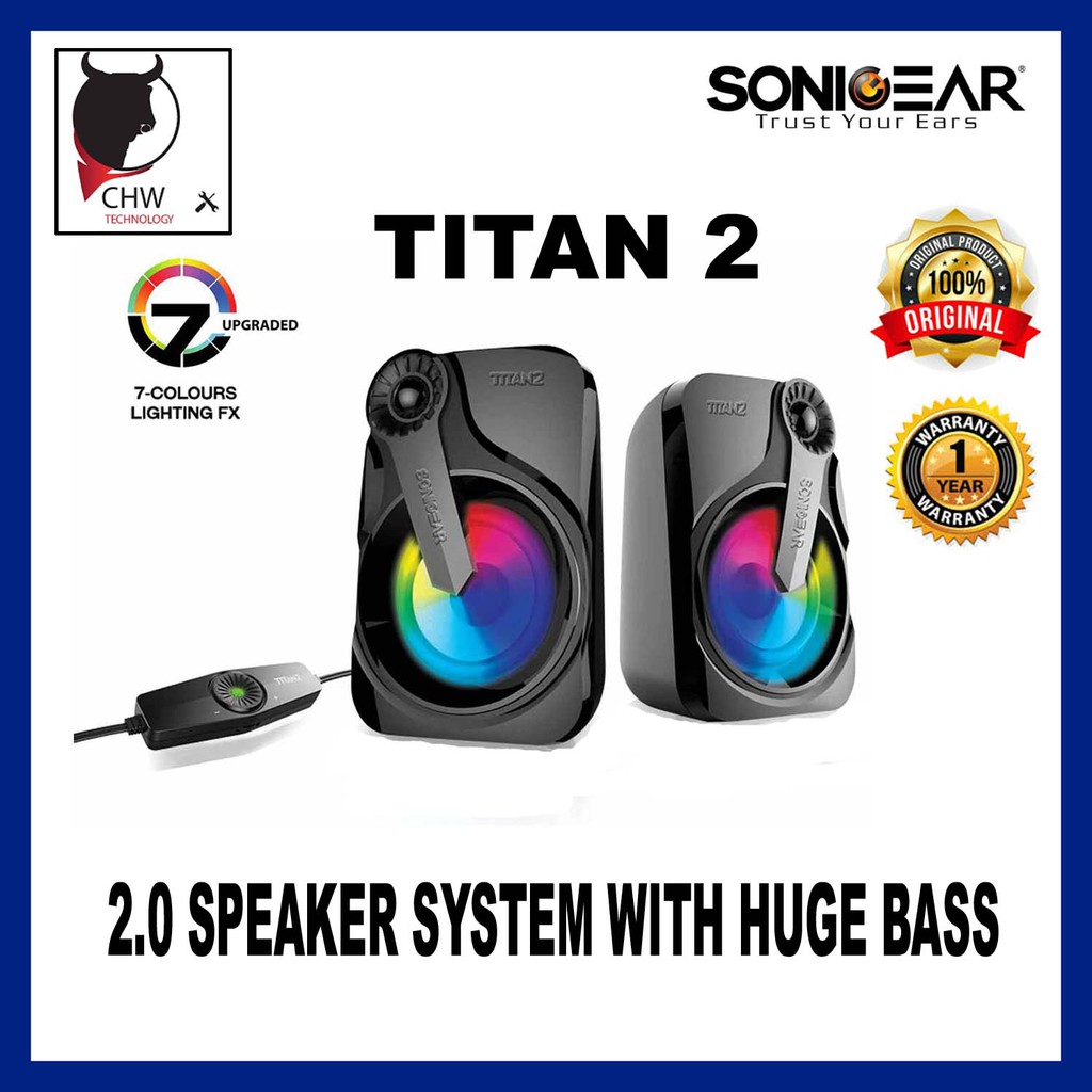 Sonic Gear Titan 2 USB 2.0 Speakers With Multicolor Light Effects ...