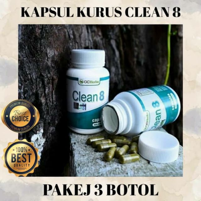 🔥SALE🔥FREE POSTAGE 3 BOTOL CLEAN 8, UBAT KURUS, UBAT PERUT BUNCIT ...