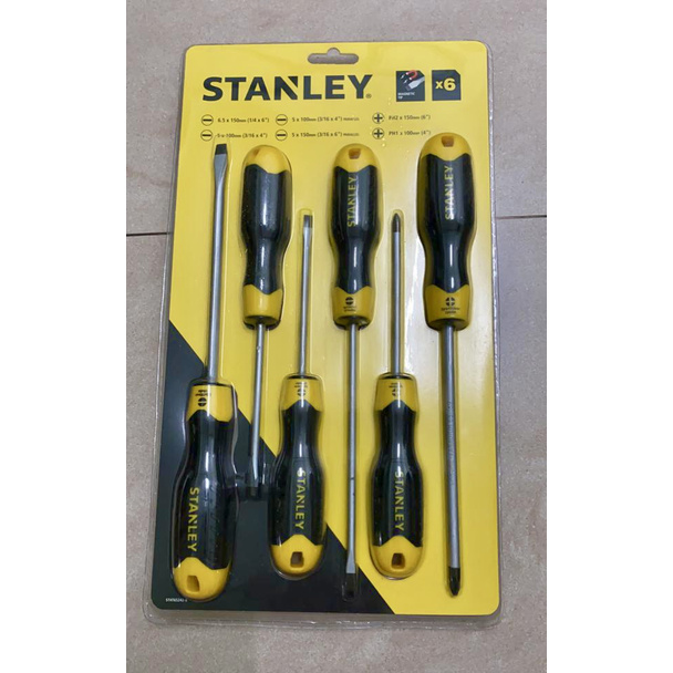 (100% Original) STANLEY 6-Pc Cushion Grip Screwdriver Set (65-242-2 ...