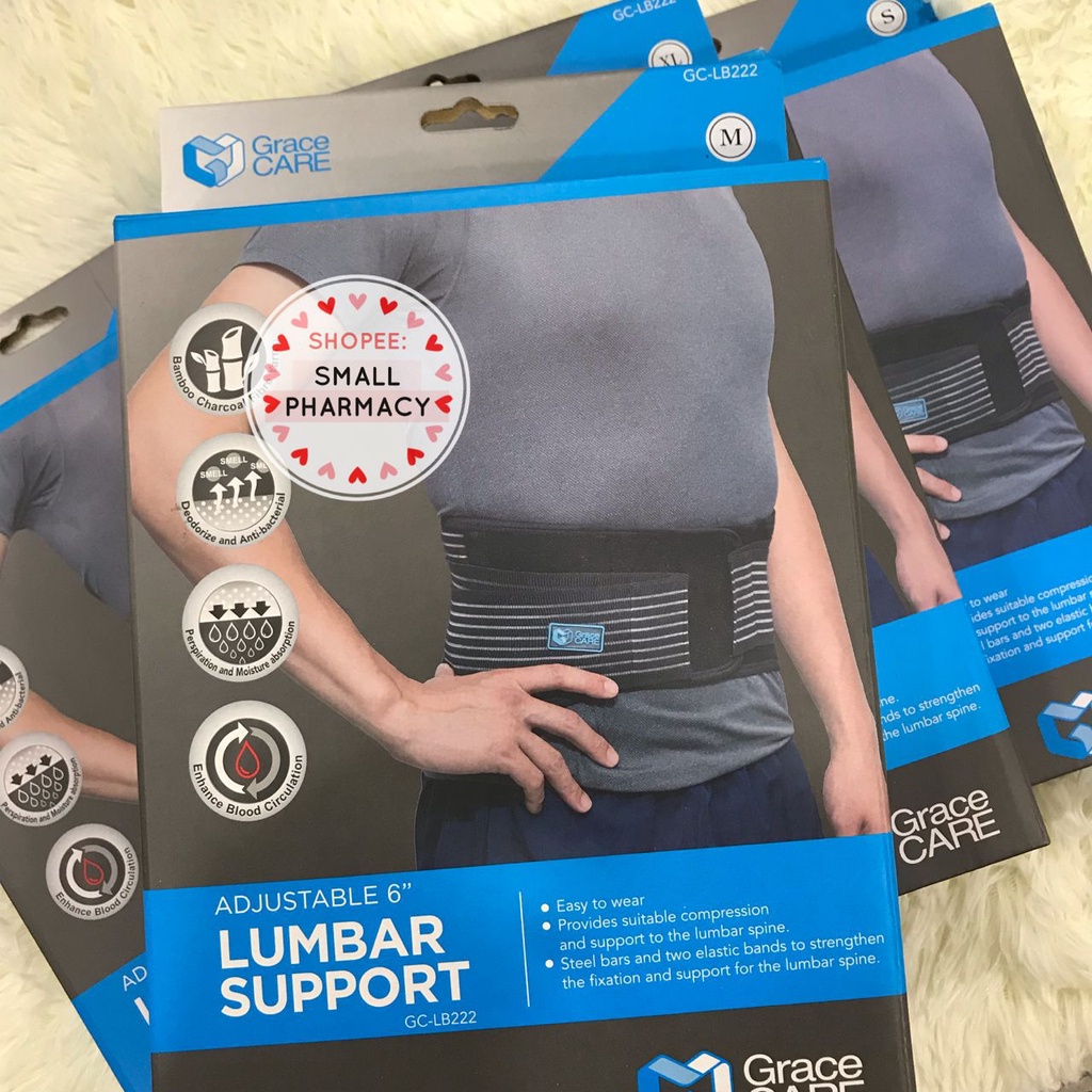 Grace Care Adjustable 6'' Lumbar Support GC-LB222 Size S / M / L / XL NON RETURNABLE DUE TO ...