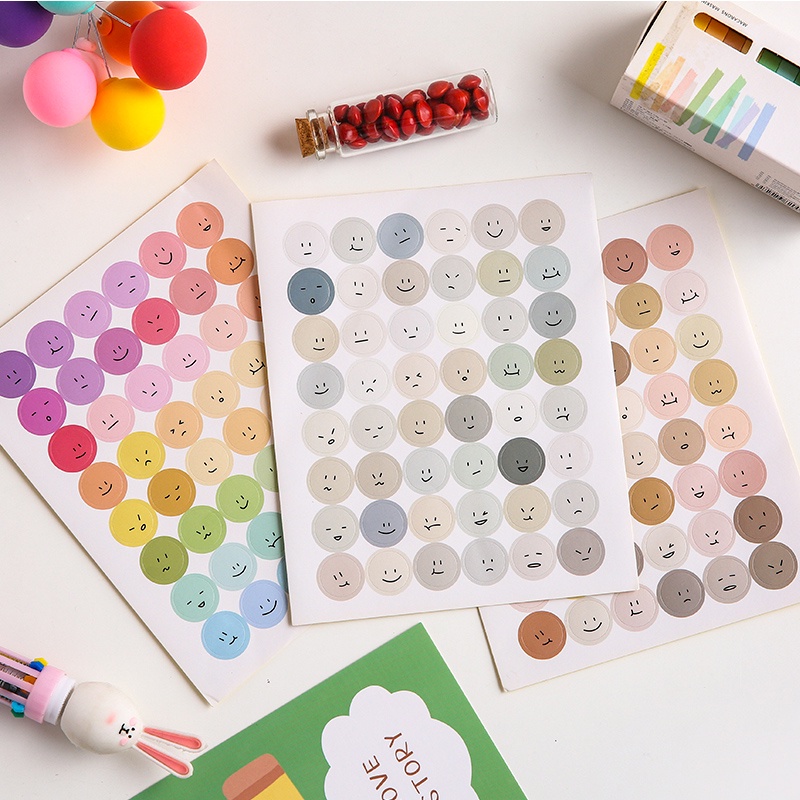 Letit 1PC INS Smiley Face Stickers Decoration Sticker Scrapbooking ...